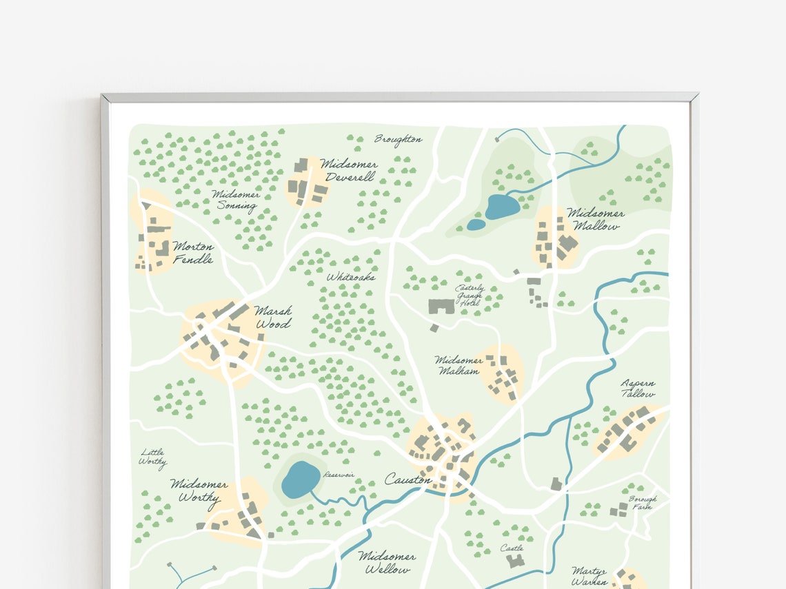Midsomer Murders Locations Map Poster High Quality Print - Etsy UK