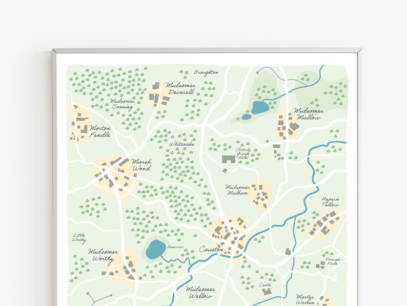 Midsomer Murders Locations Map Poster High Quality Print - Etsy UK