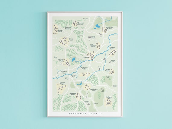 Midsomer Murders Locations Map Poster High Quality Print - Etsy UK