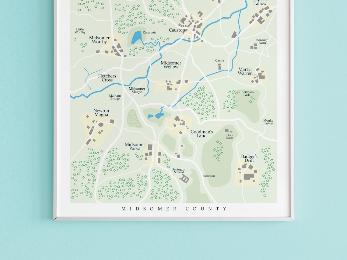 Midsomer Murders Locations Map Poster High Quality Print - Etsy UK
