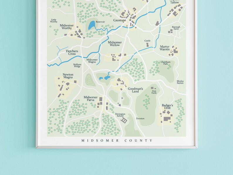 Midsomer Murders Locations Map Poster High Quality Print - Etsy UK
