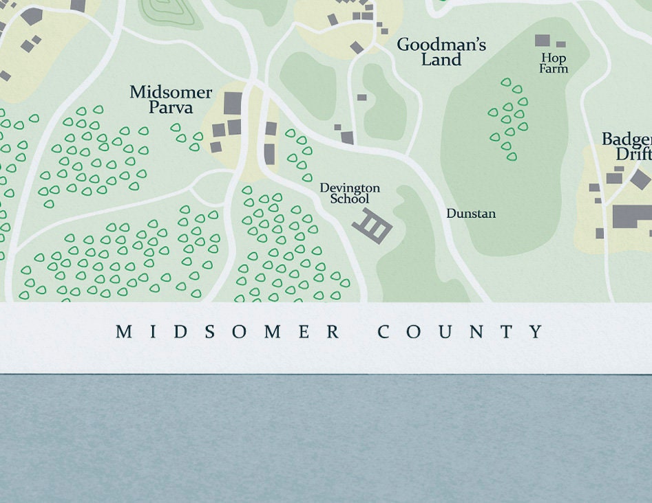 Midsomer Murders Locations Map Poster High Quality Print | Etsy