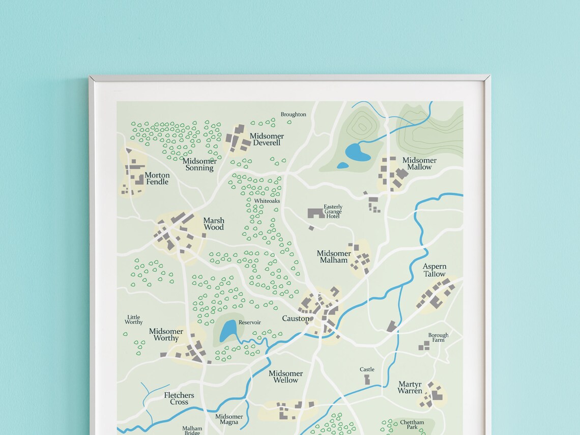 Midsomer Murders Locations Map Poster High Quality Print - Etsy UK