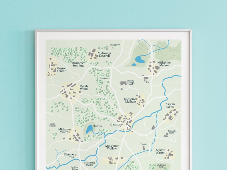 Midsomer Murders Locations Map Poster High Quality Print - Etsy UK