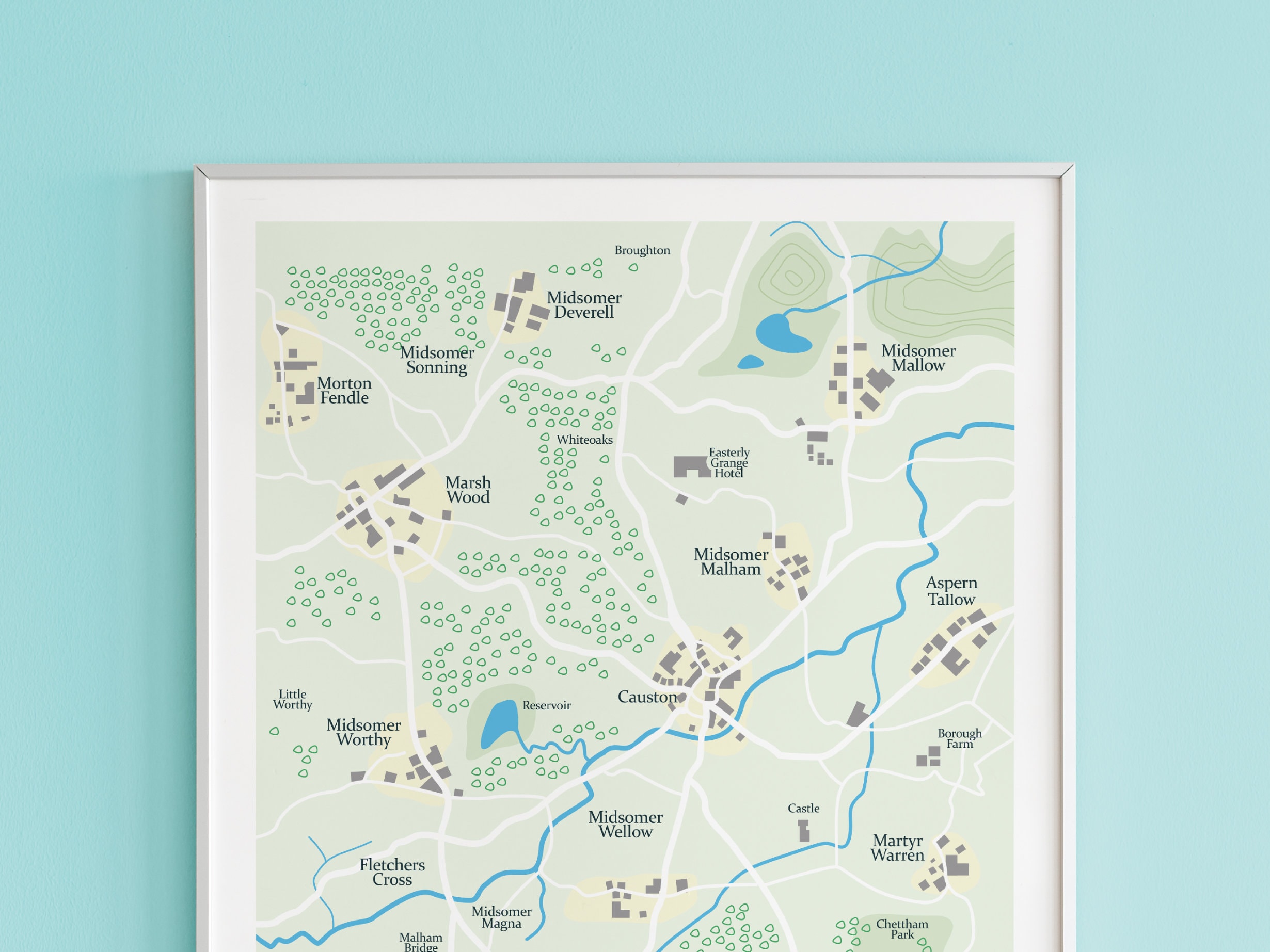 Midsomer Murders Locations Map Poster High Quality Print - Etsy UK