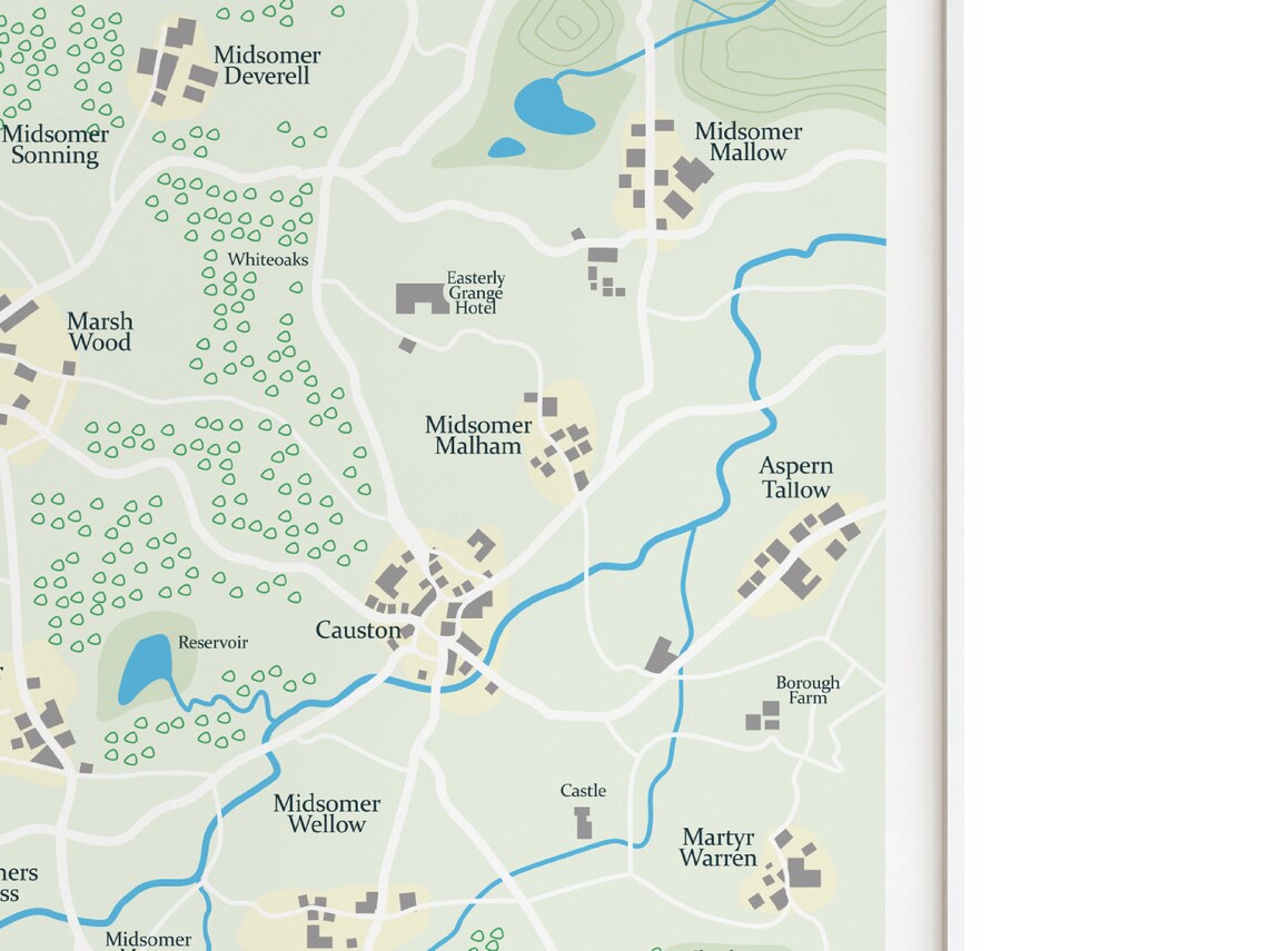 Midsomer Murders Locations Map Poster High Quality Print - Etsy