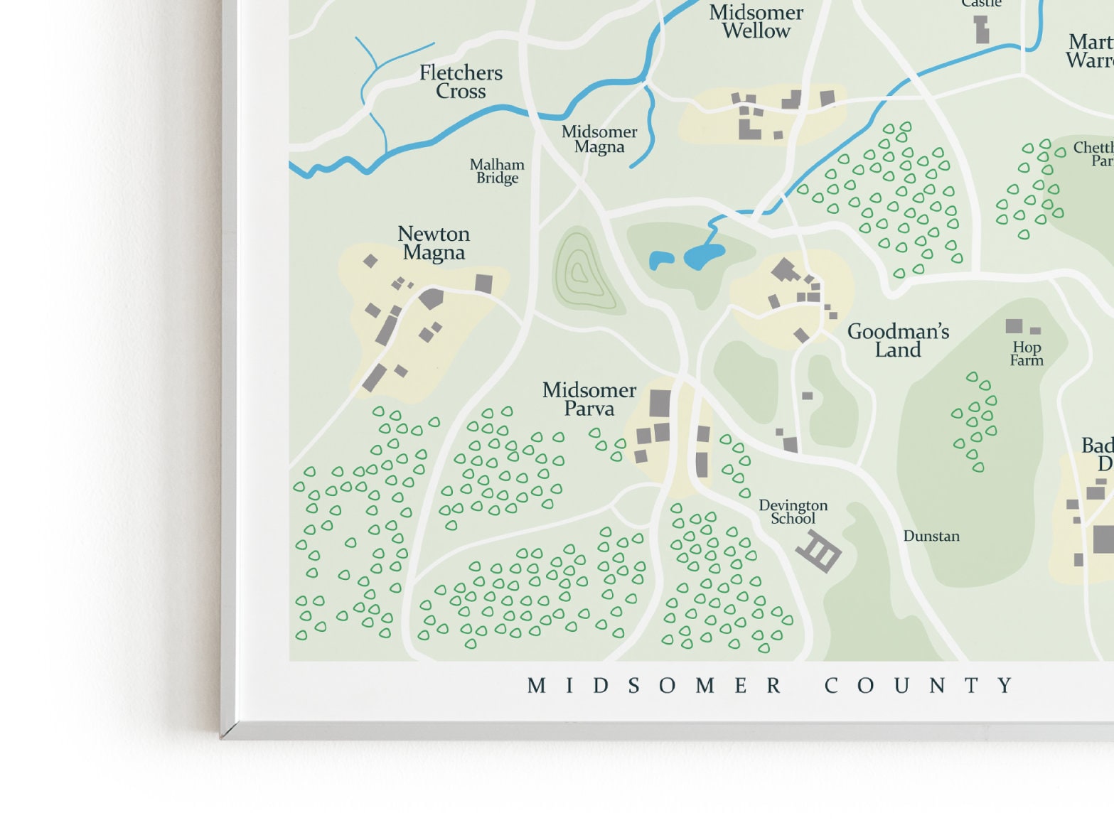Midsomer Murders Locations Map Poster High Quality Print - Etsy UK