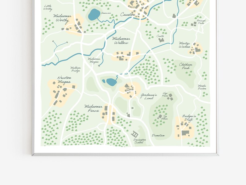 Midsomer Murders Locations Map Poster High Quality Print - Etsy UK