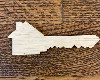 Laser Cut Key Blank, Blank Wooden Key, Key Sign, Realtor Sign, Laser ...