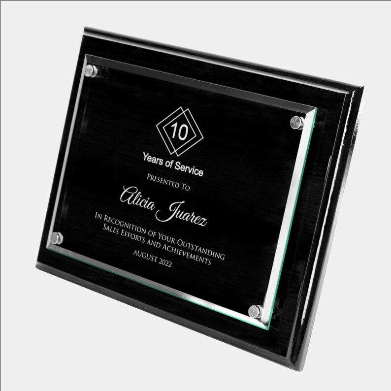 Floating Glass Plaque Elegant Award Prestigious Custom - Etsy