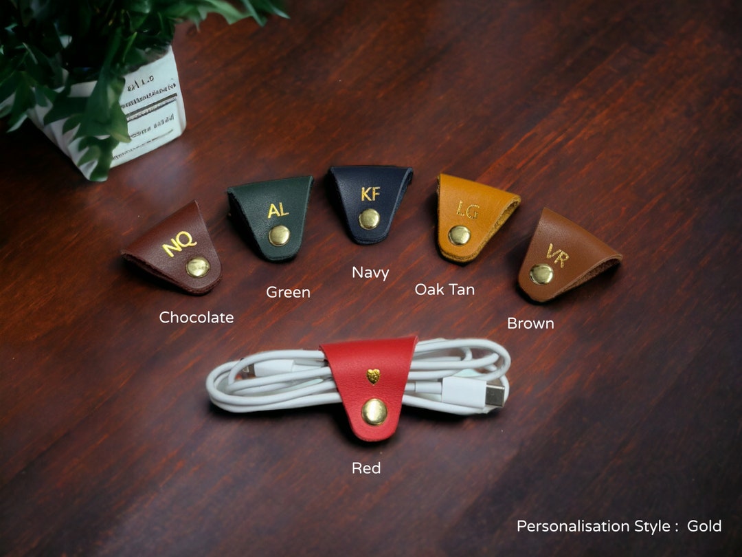 Personalised Leather Cable Tidy – Handmade Stocking Filler Christmas ...