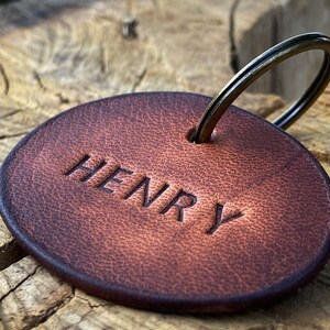 Leather Pet Name Tag, Emboss Pet Name Tag, Pet Collar Tag, Custom Cat ...