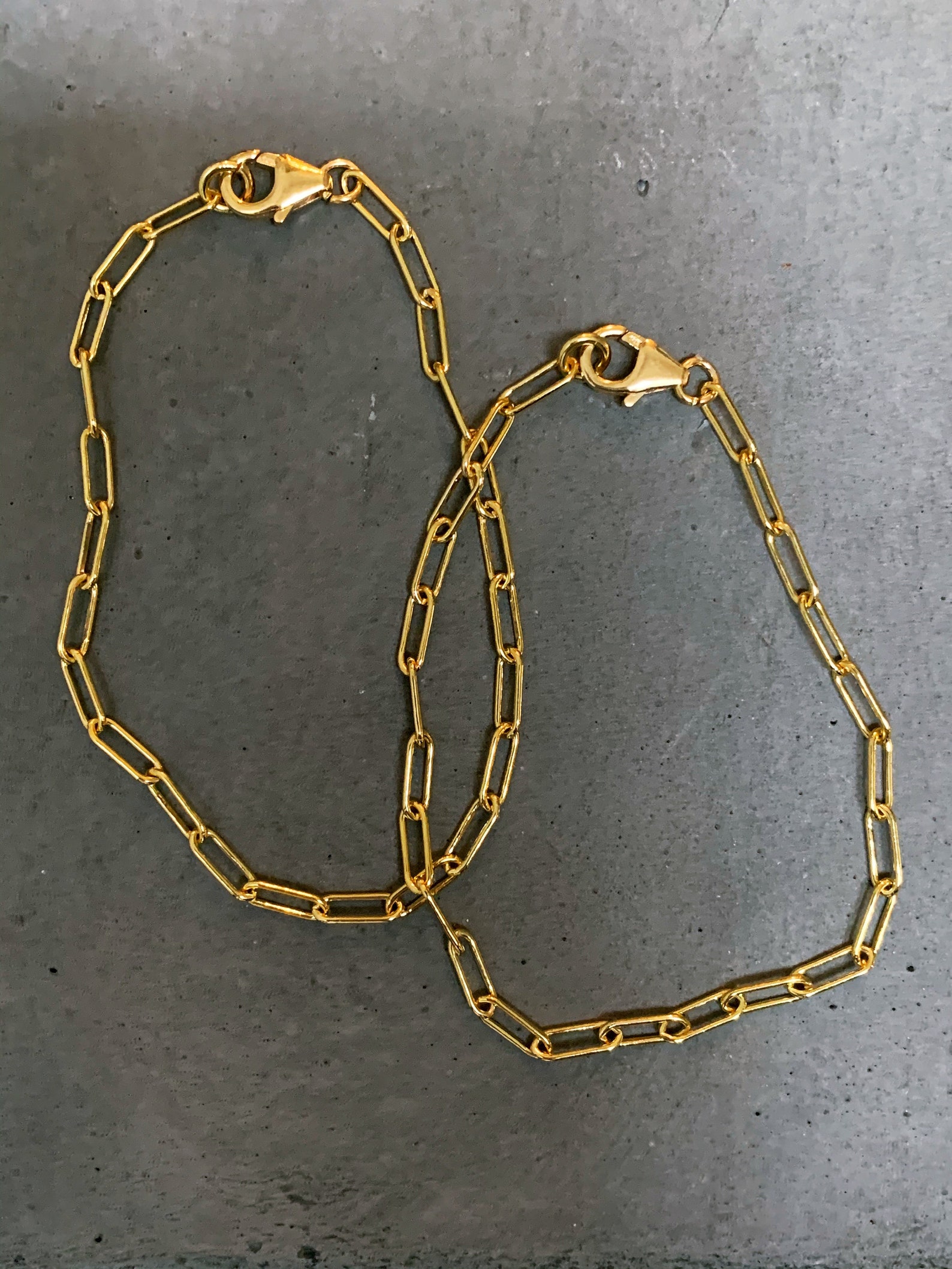 Gold filled paper clip chain bracelet | Etsy