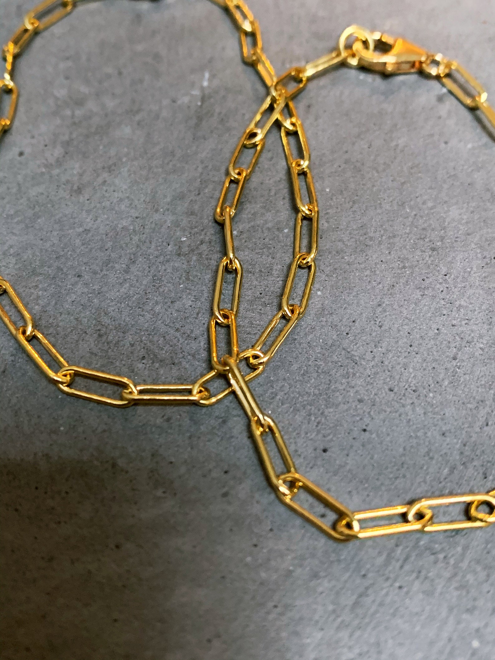 Gold filled paper clip chain bracelet | Etsy