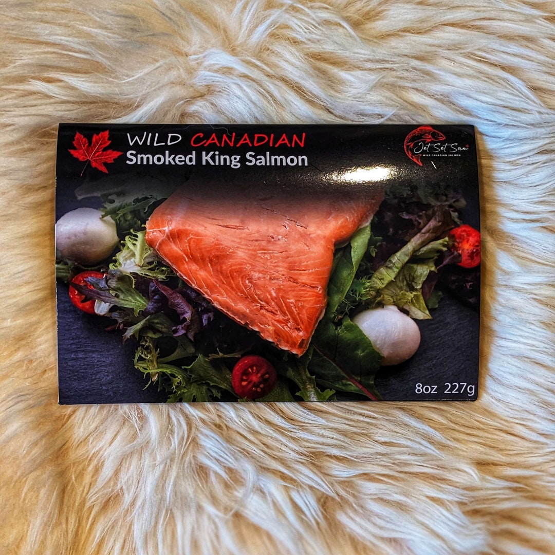 Premium 8oz Wild Canadian King Smoked Salmon in Retort Pouch - Savory ...