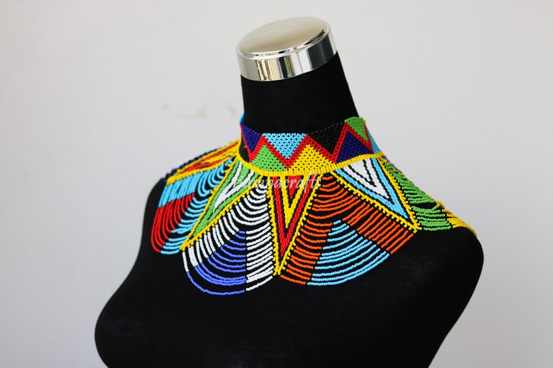 African Wedding Necklace Zulu Necklace Beaded Shawl - Etsy