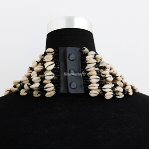 African Cowrie Shell Necklace, Beaded Shell Necklace, Women Jewelry ...