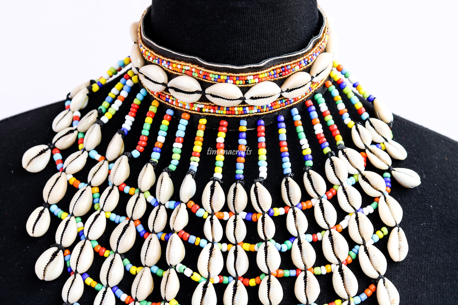 African Cowrie Shell Necklace Beaded Shell Necklace Women - Etsy