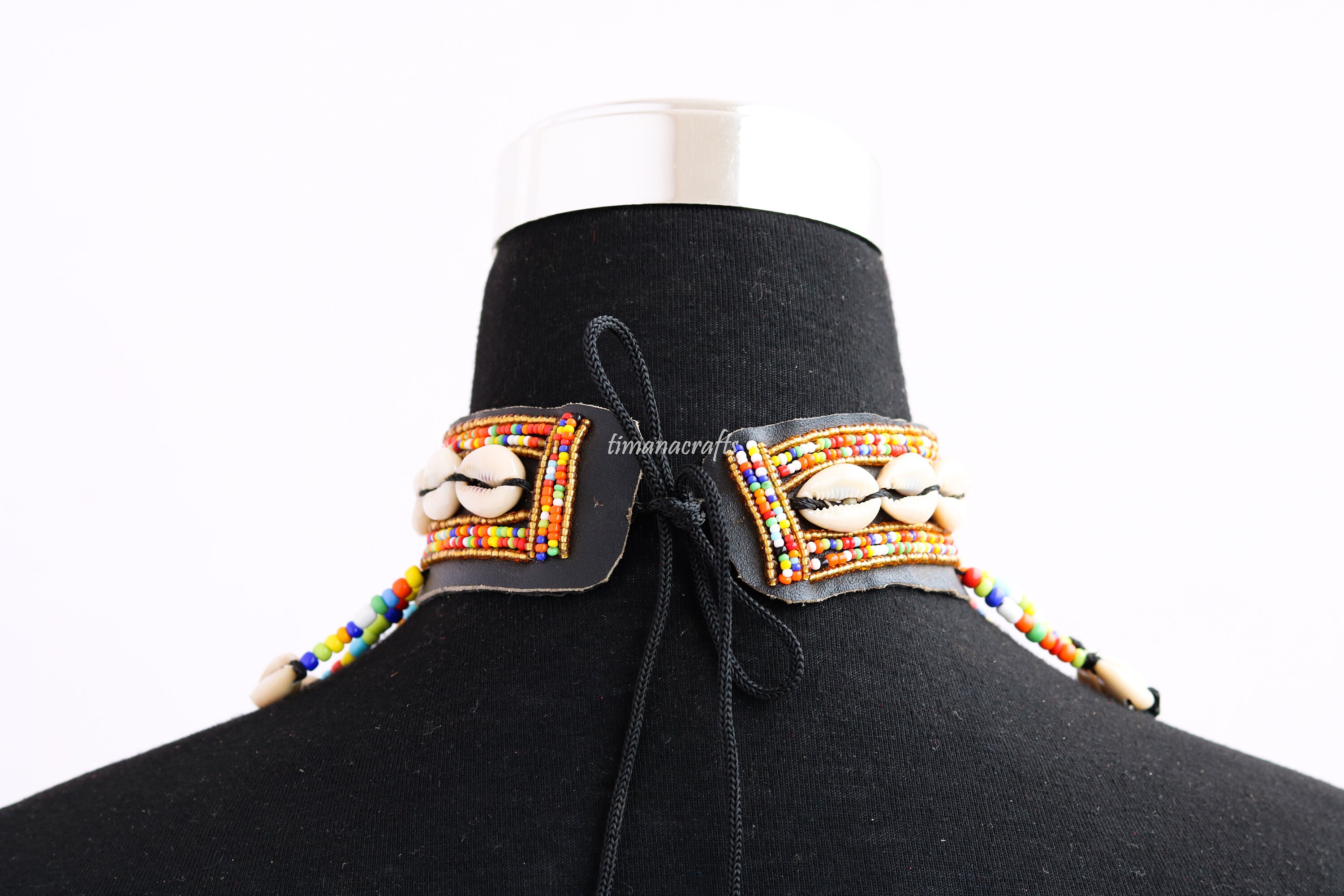 African Cowrie Shell Necklace Beaded Shell Necklace Women - Etsy