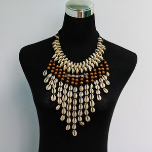 African Cowrie Shell Necklace, Beaded Shell Necklace, Women Jewelry ...