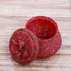 African Maasai Beaded Jewelry Box, Beaded Gift Box, Small Jewelry Box ...