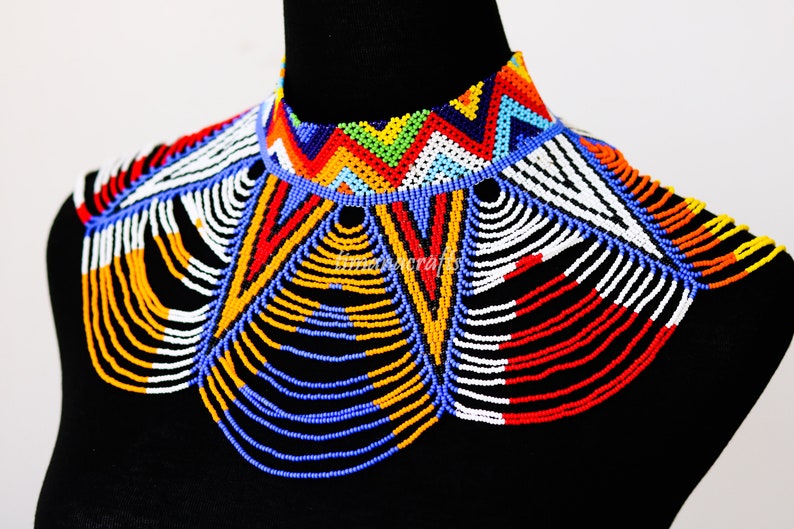 African Wedding Necklace Zulu Necklace Beaded Shawl - Etsy