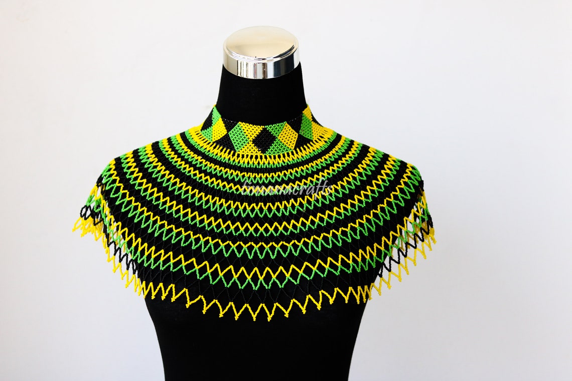 African Wedding Necklace Zulu Necklace Beaded Shawl | Etsy