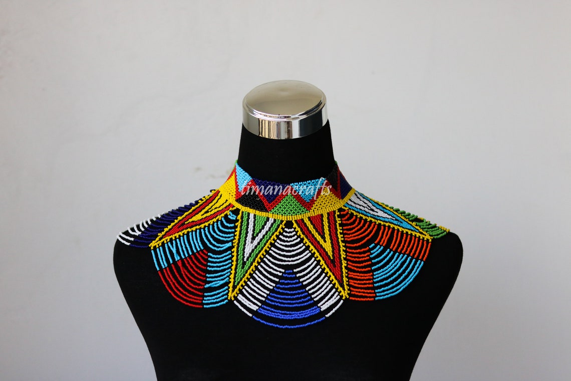 African Wedding Necklace Zulu Necklace Beaded Shawl - Etsy