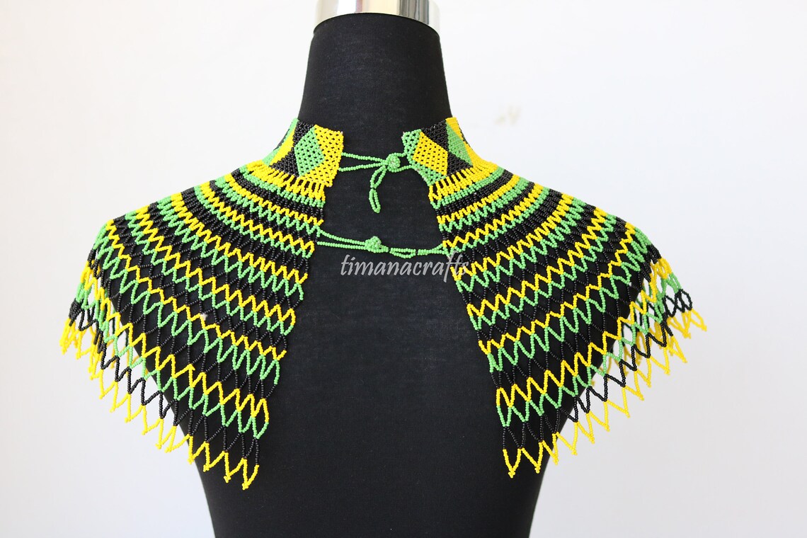 African Wedding Necklace Zulu Necklace Beaded Shawl | Etsy