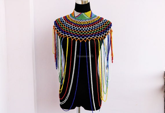 African Wedding Necklace Beaded Shawl Necklace Zulu - Etsy