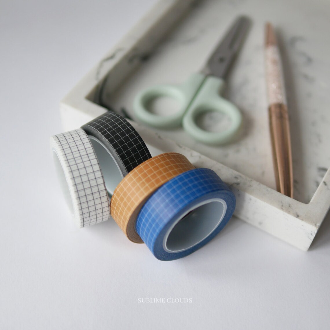 Grid Washi Tape SET of 4 Bullet Journal Starter Kit Black & - Etsy