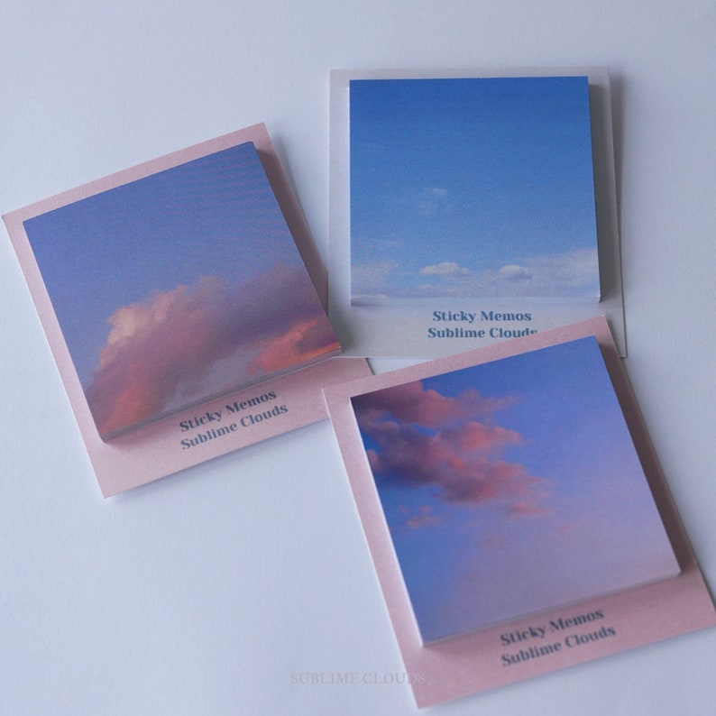 SET/3 Pastel Sticky Notes Cloud Sticky Notes Korean | Etsy