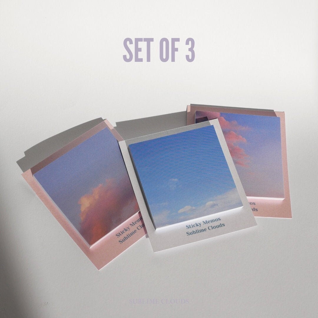 SET/3 Pastel Sticky Notes Cloud Sticky Notes Korean - Etsy UK