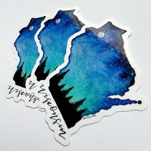 Wisconsin State Outline Decal Sticker in Blue - Etsy