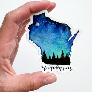 Wisconsin State Outline Decal Sticker in Blue - Etsy