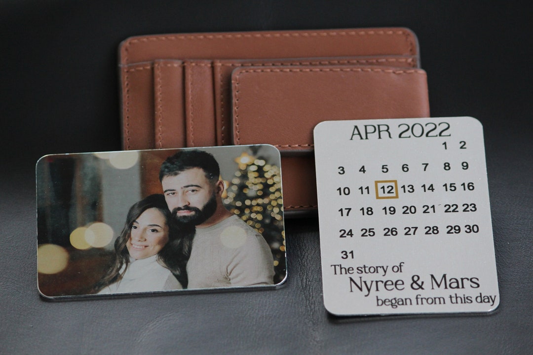 Personalized Handwritten Wallet Card, Metal Wallet Card, Anniversary ...