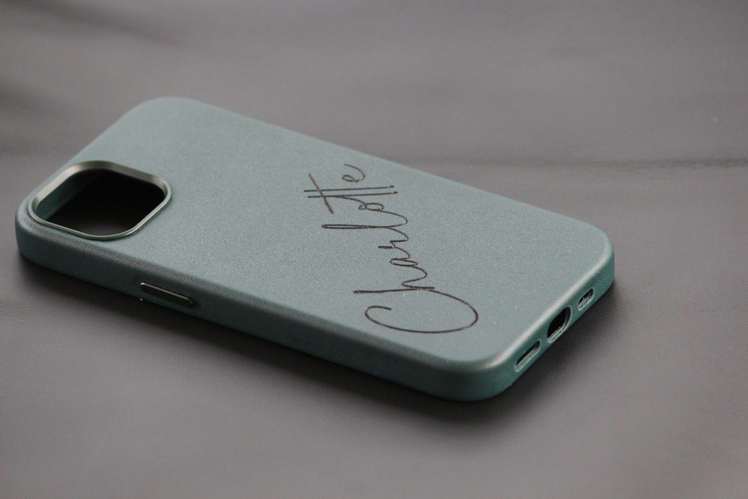 Leather iPhone Magsafe Case: Personalized Engraved Phone Cover - Etsy