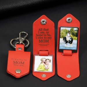 Personalized Leather Photo Keychain, Drive Safe, First Time Dad Mom ...