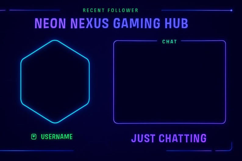 Professional Twitch Overlay Bundle - Neon Nexus Gaming Hub | 7 Overlays ...