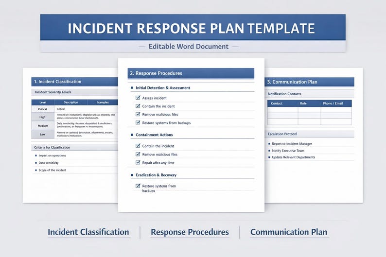 Incident Response Plan Template Cybersecurity IR Policy Nist-aligned ...