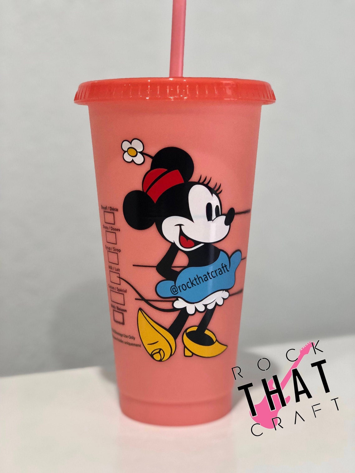 Minnie Mouse Retro Design Personalized Starbucks Cup Confetti Color ...