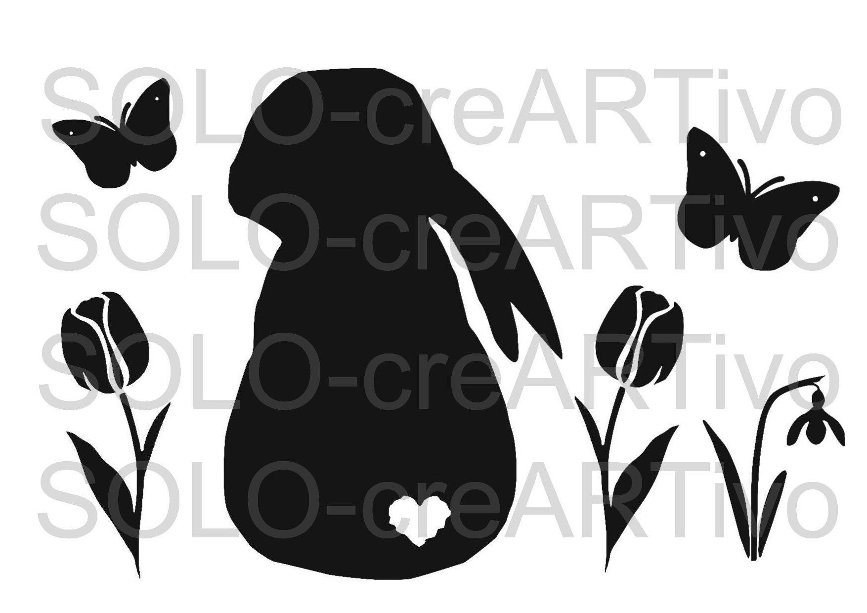 Plotter File Floppy Ear Rabbit Svg Dxf Jpg Png Easter Bunny - Etsy