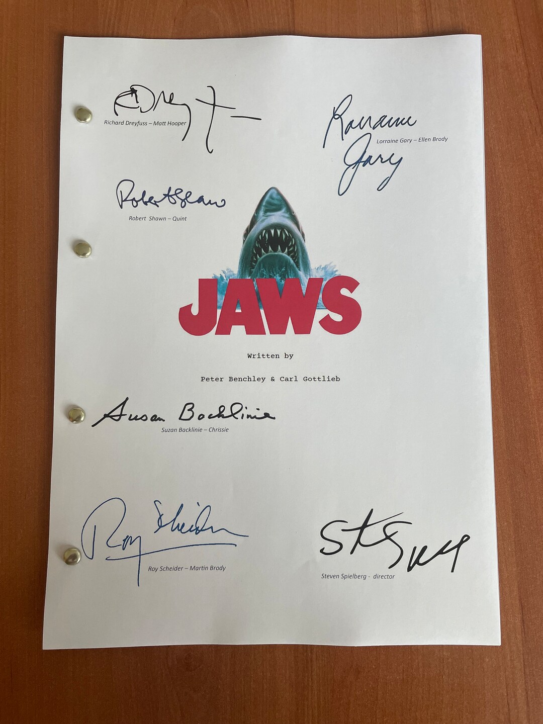 JAWS Signed Movie Script, Present, Birthday Gift, Movie Gift, Film ...
