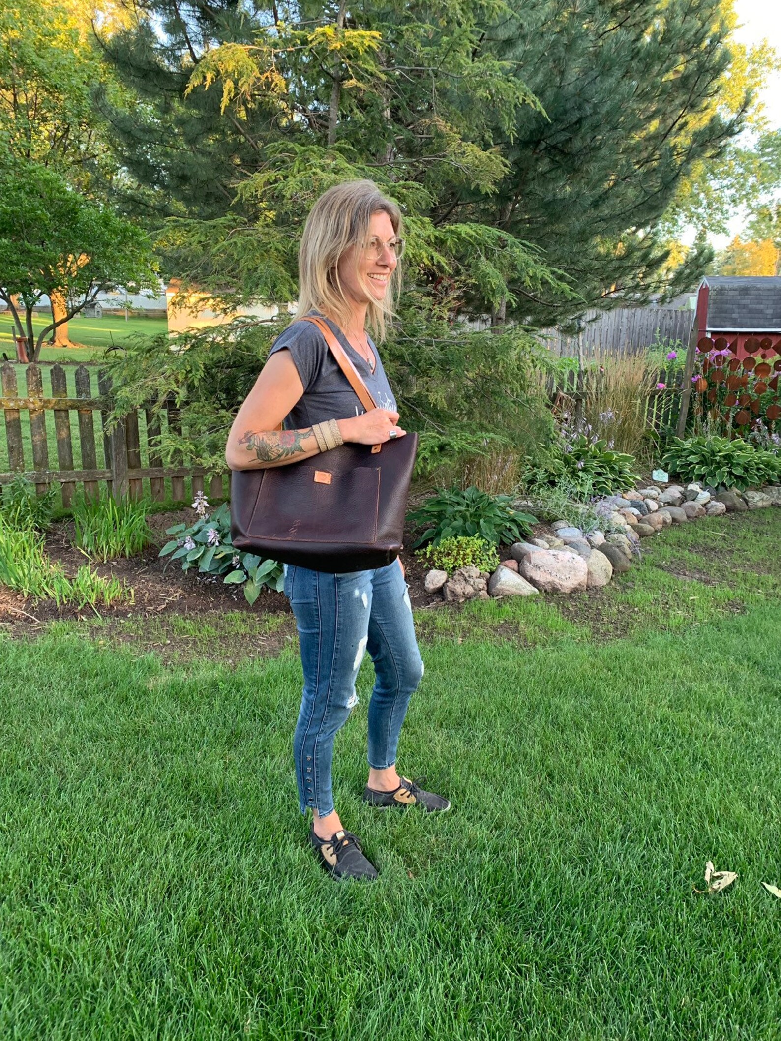 Lisakay Tote Bags Genuine Leather Size Medium and Large - Etsy