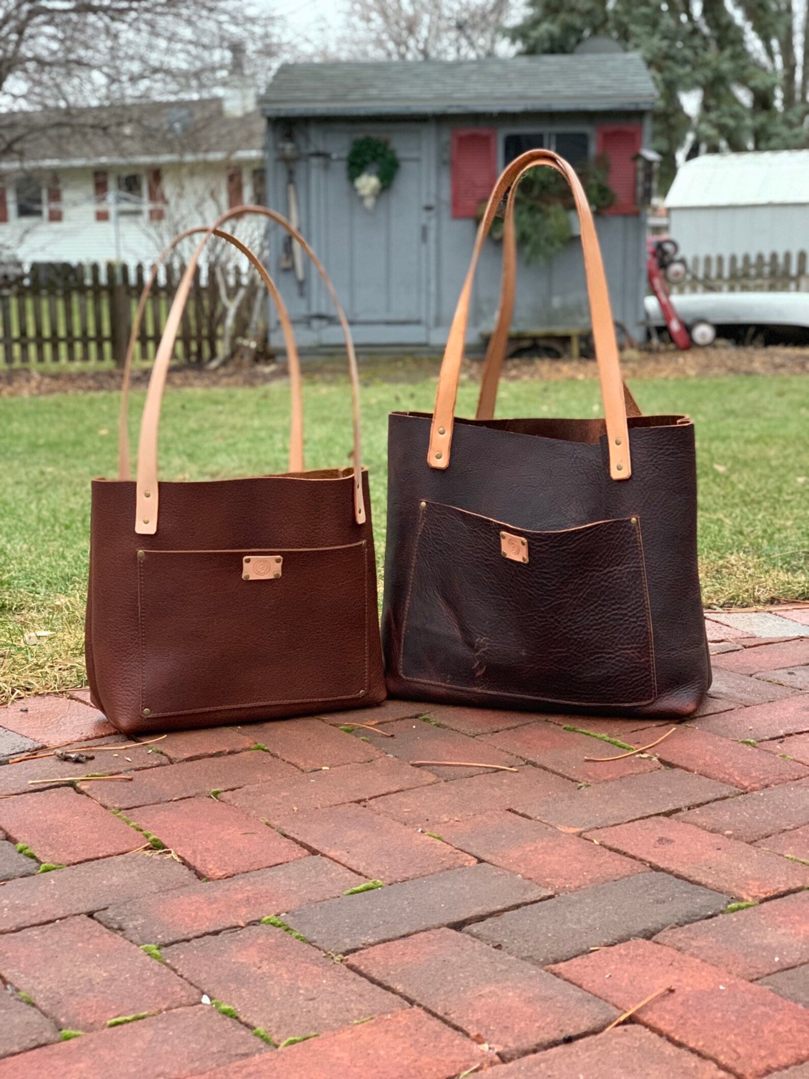 Lisakay Tote Bags Genuine Leather Size Medium and Large - Etsy