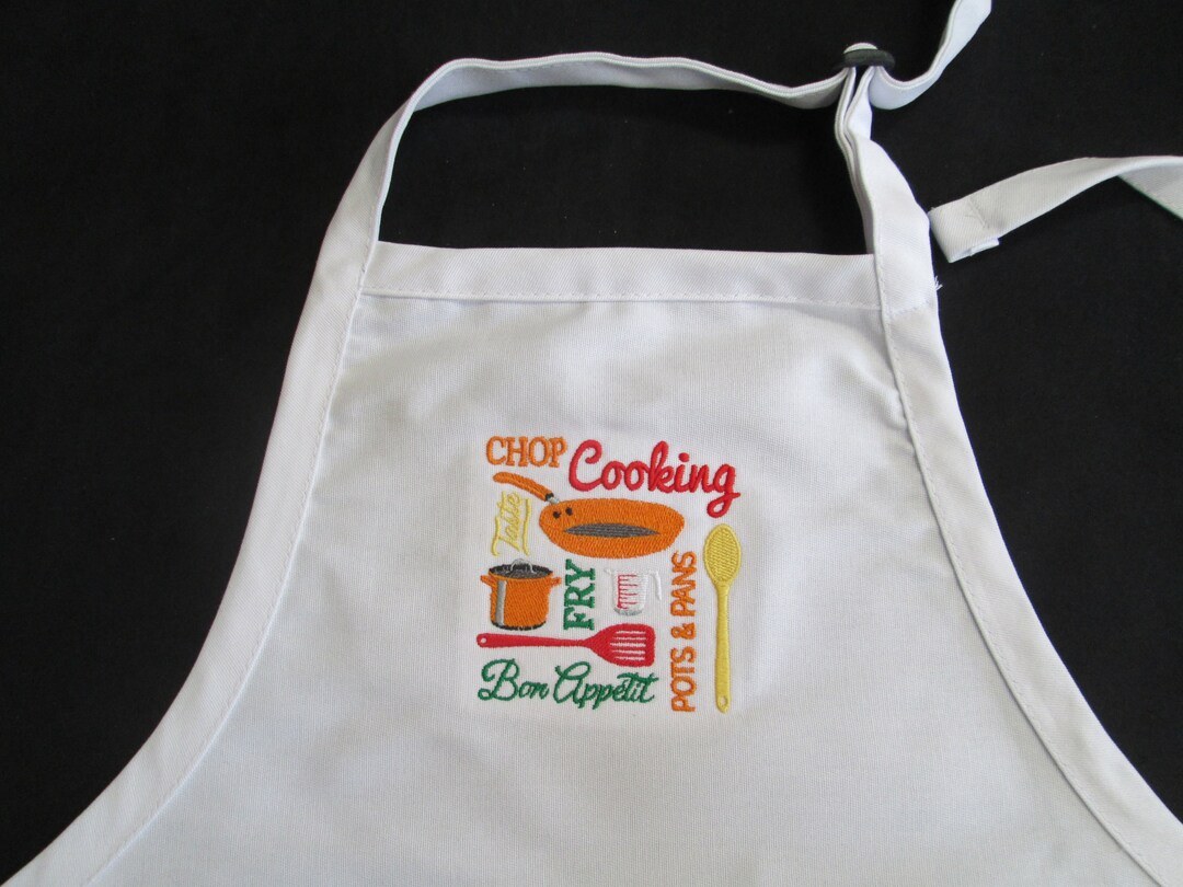 Apron With Kitchen Collage Design of Pots and Pans That is Machine ...