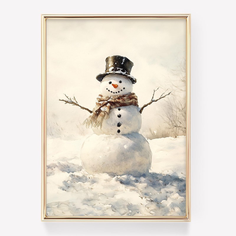 Snowman Print - Etsy