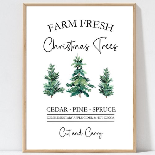 Christmas Printable Farm Fresh Christmas Trees Christmas | Etsy