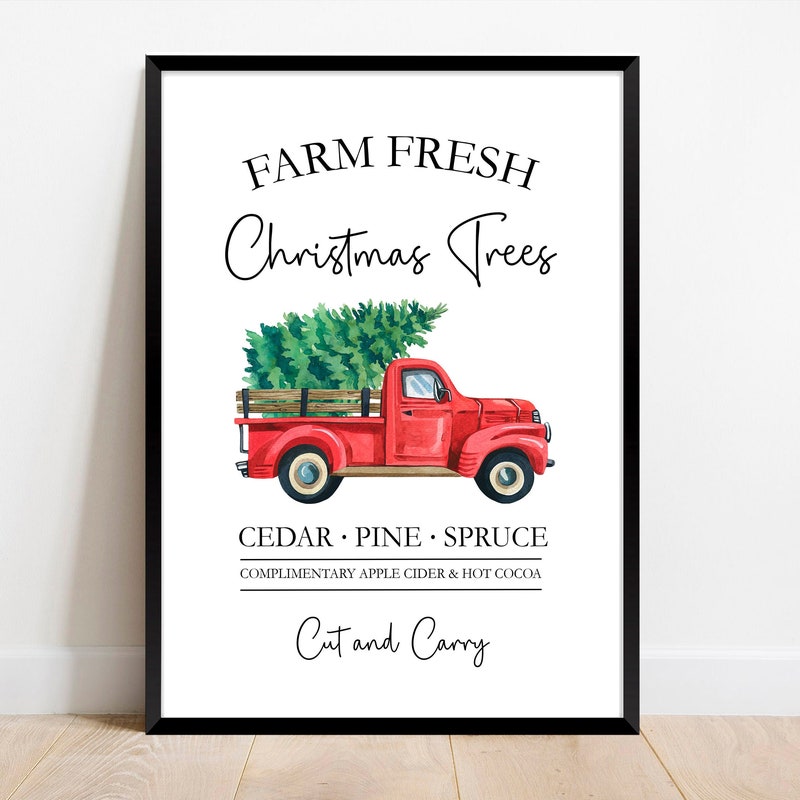 Red Truck Christmas - Etsy