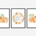 Hello Autumn Decor Set of 3 Pumpkin Prints, Trio Design. Autumn Home ...